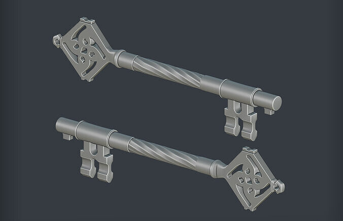 Medieval Ornate Key 3D Model Game Asset free VR / AR / low-poly 3D ...