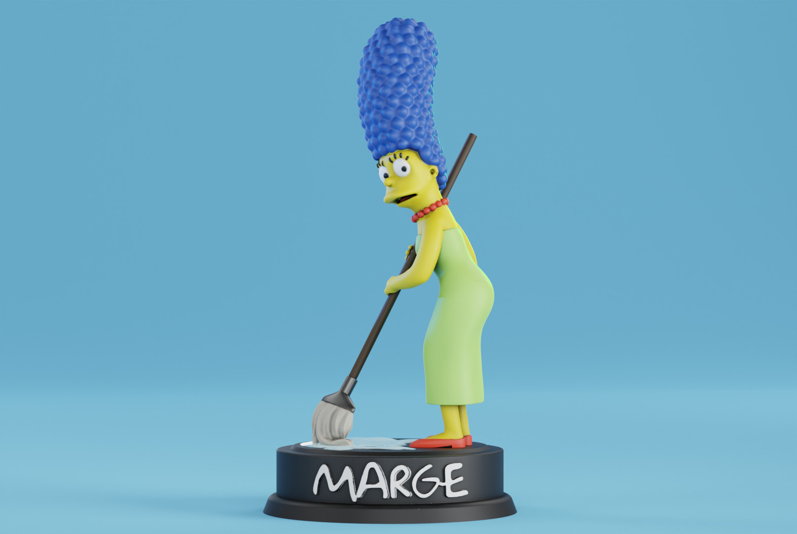 Marge Simpson Mopping 3D model 3D printable | CGTrader