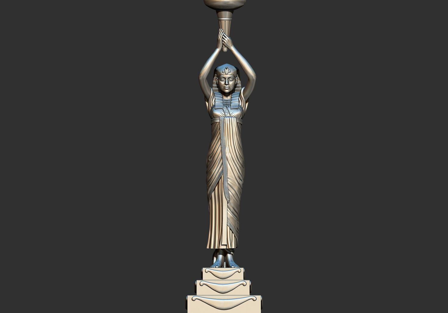 Egyptian Pharaoh Goddess woman of the Night Illuminated Statue 3D model ...