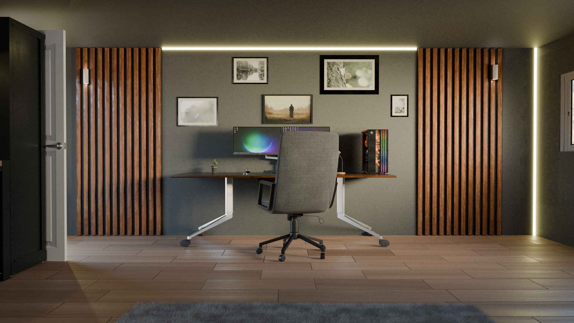 Modern Minimalist Desk 3D Model free 3D model | CGTrader