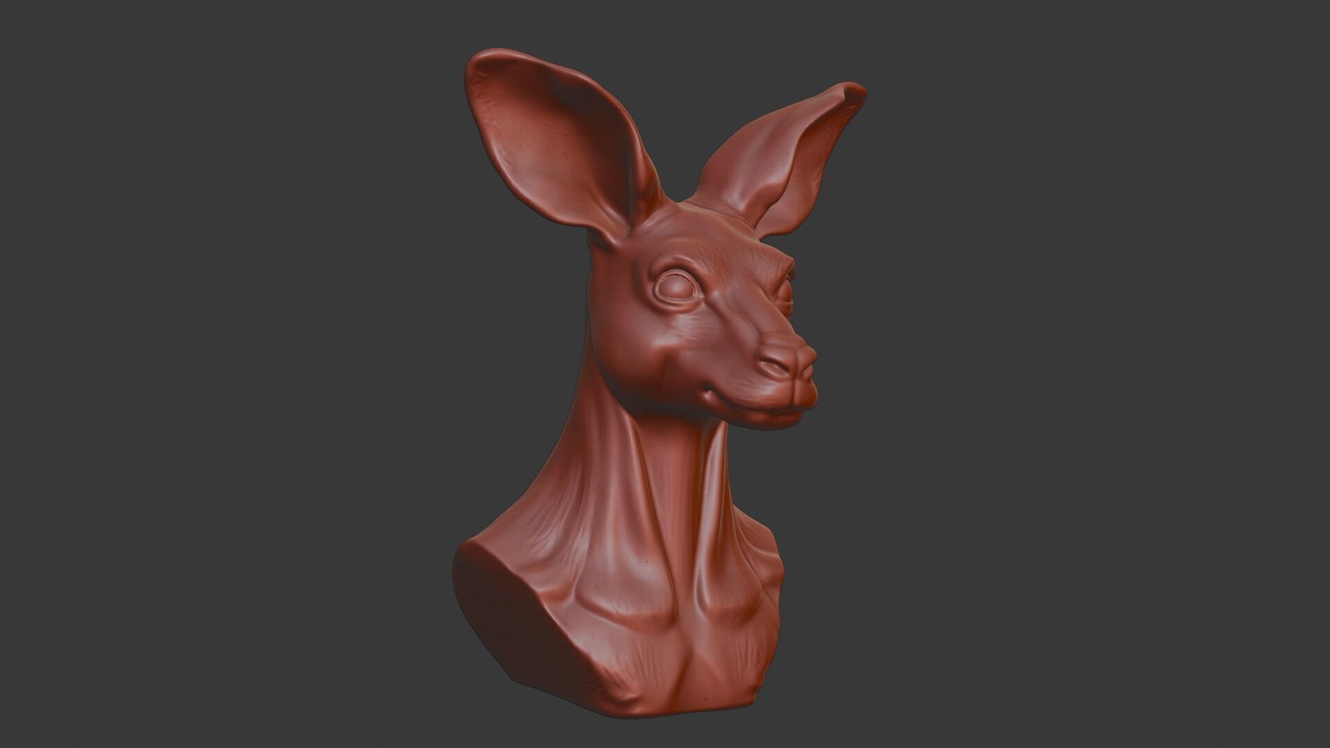 Kangaroo Head Bust 3D STL Printable - 3D Model STL 3D print 3D model 3D ...