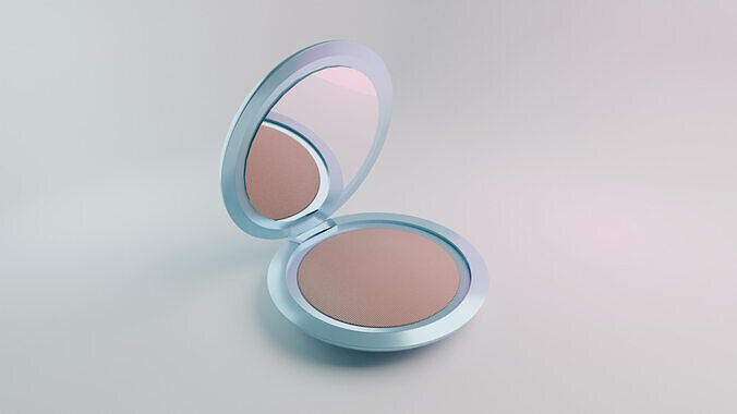 Compact pressed powder simple form textures package makeup 3D model ...