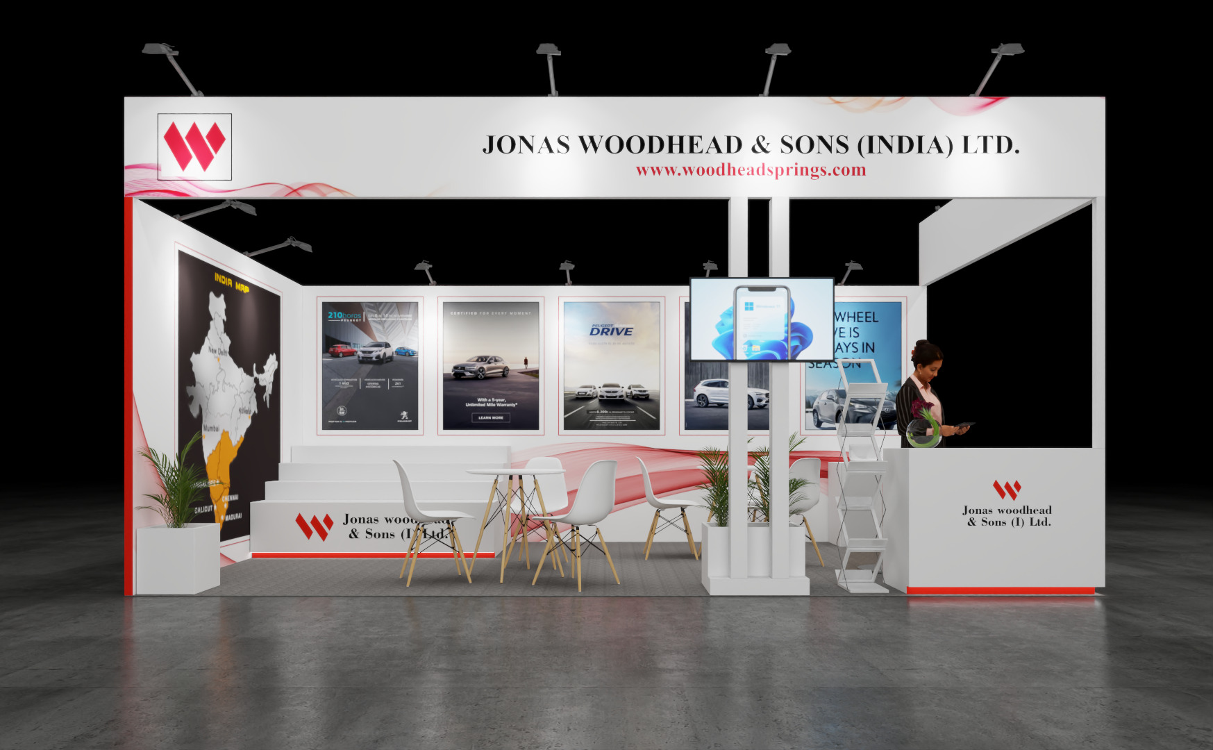 Exhibition Stand 6x3 2Sides D4V1 3D model free 3D model | CGTrader