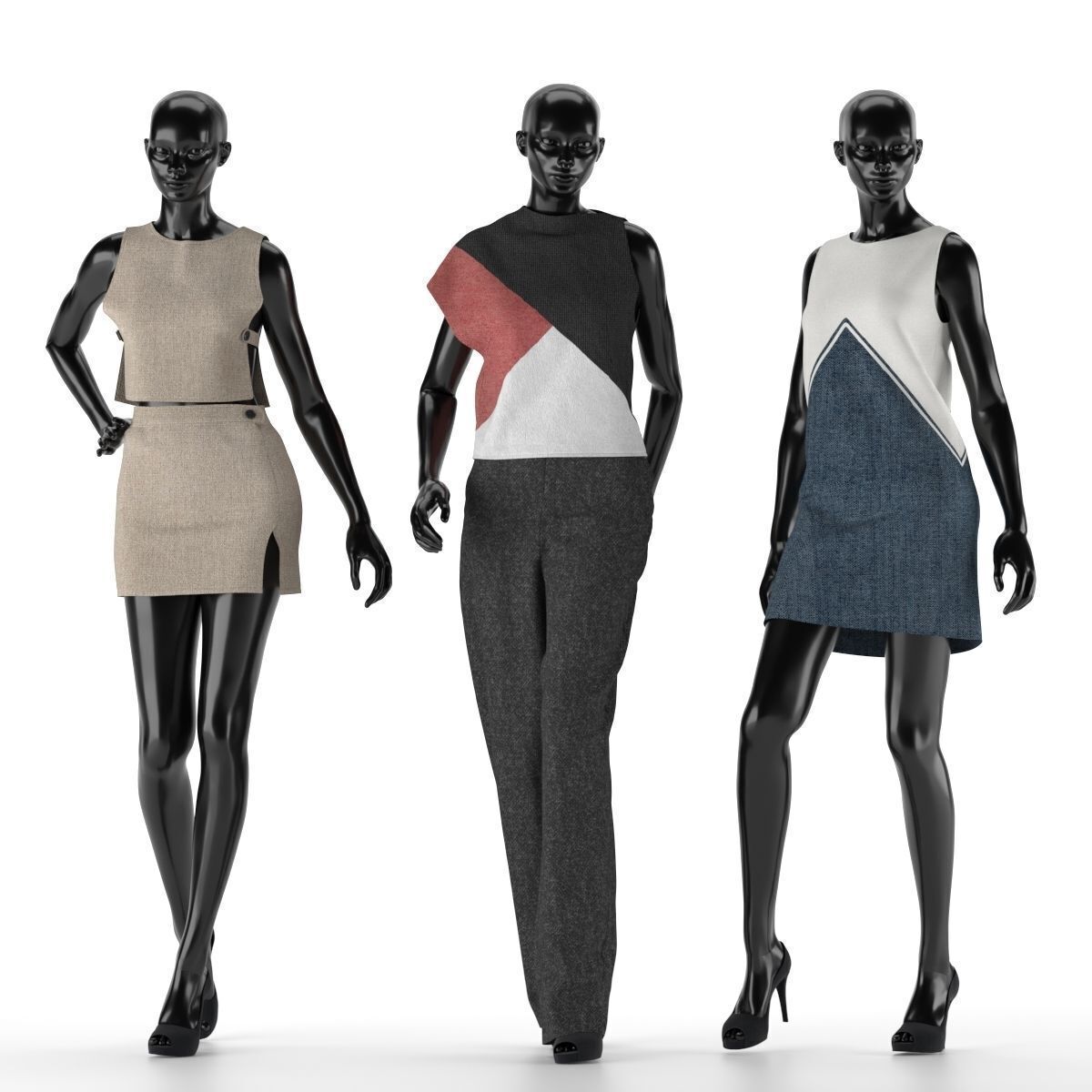 Free Mannequin Set 01 free VR / AR / low-poly 3D model | CGTrader