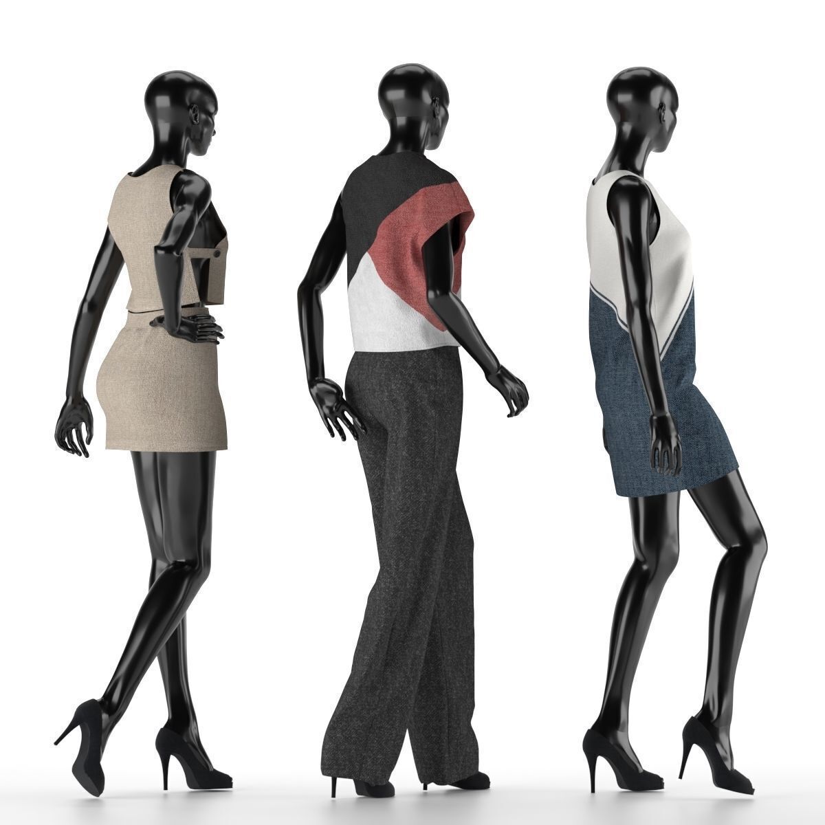 Free Mannequin Set 01 free VR / AR / low-poly 3D model | CGTrader