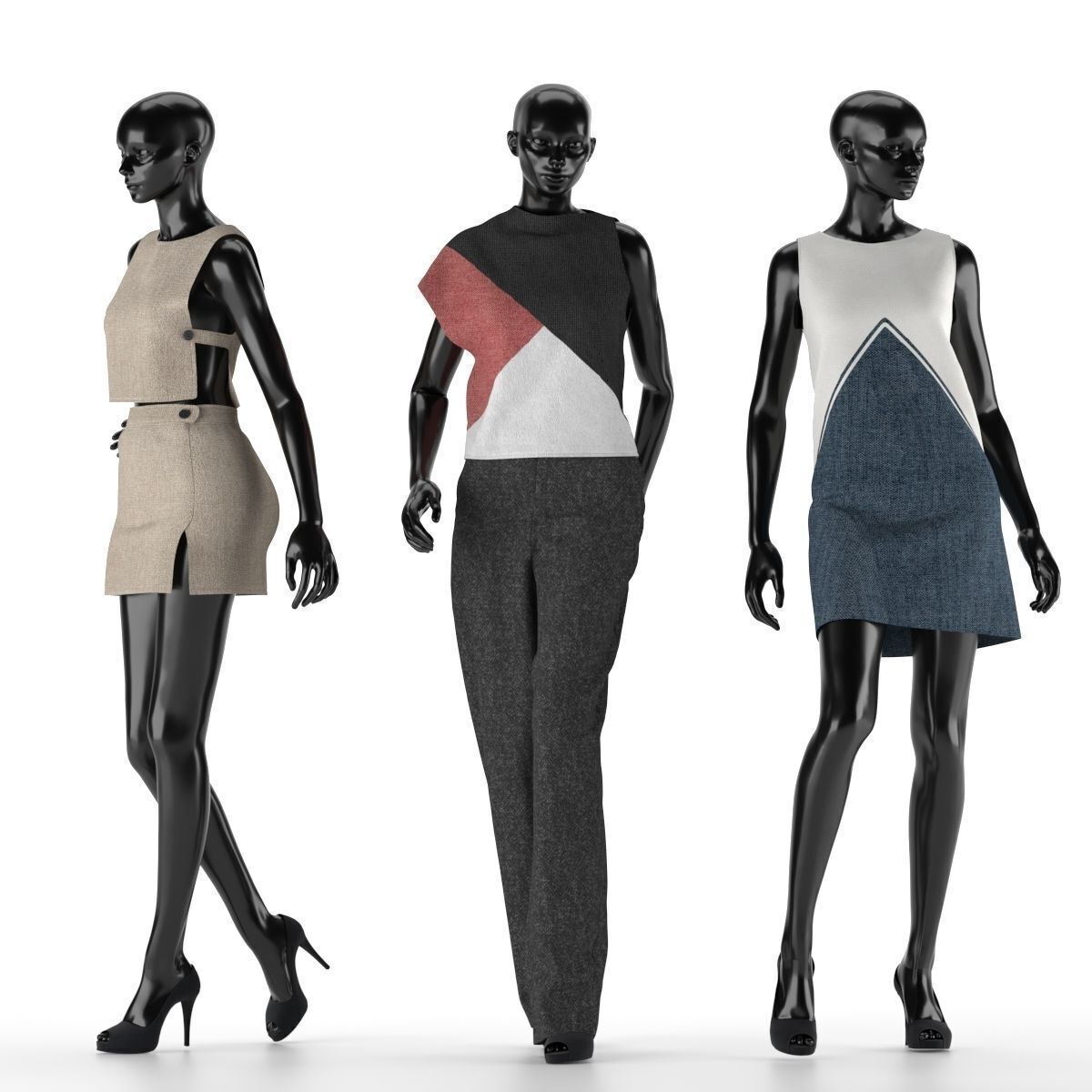 Free Mannequin Set 01 free VR / AR / low-poly 3D model | CGTrader