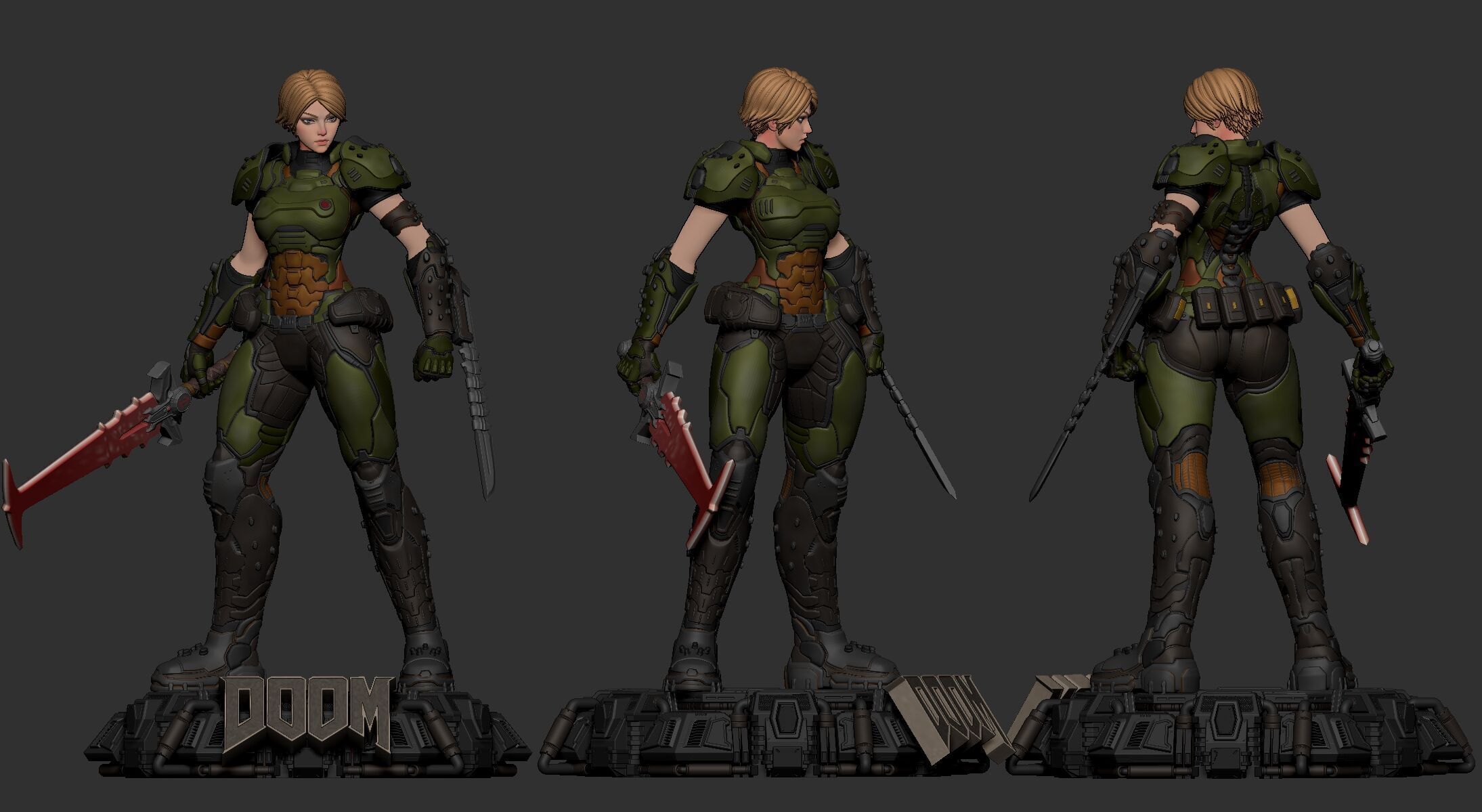 Doom Female CHARACTER BY ESM 3D model 3D printable | CGTrader
