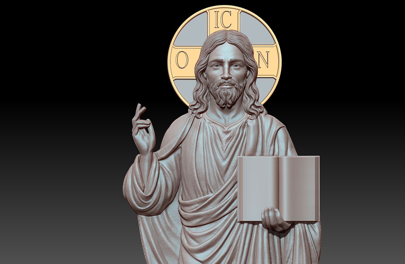 Jesus Christ Pandokrator orthodox 3D model 3D printable | CGTrader