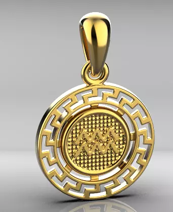 pendent gold 3D model 3D printable | CGTrader
