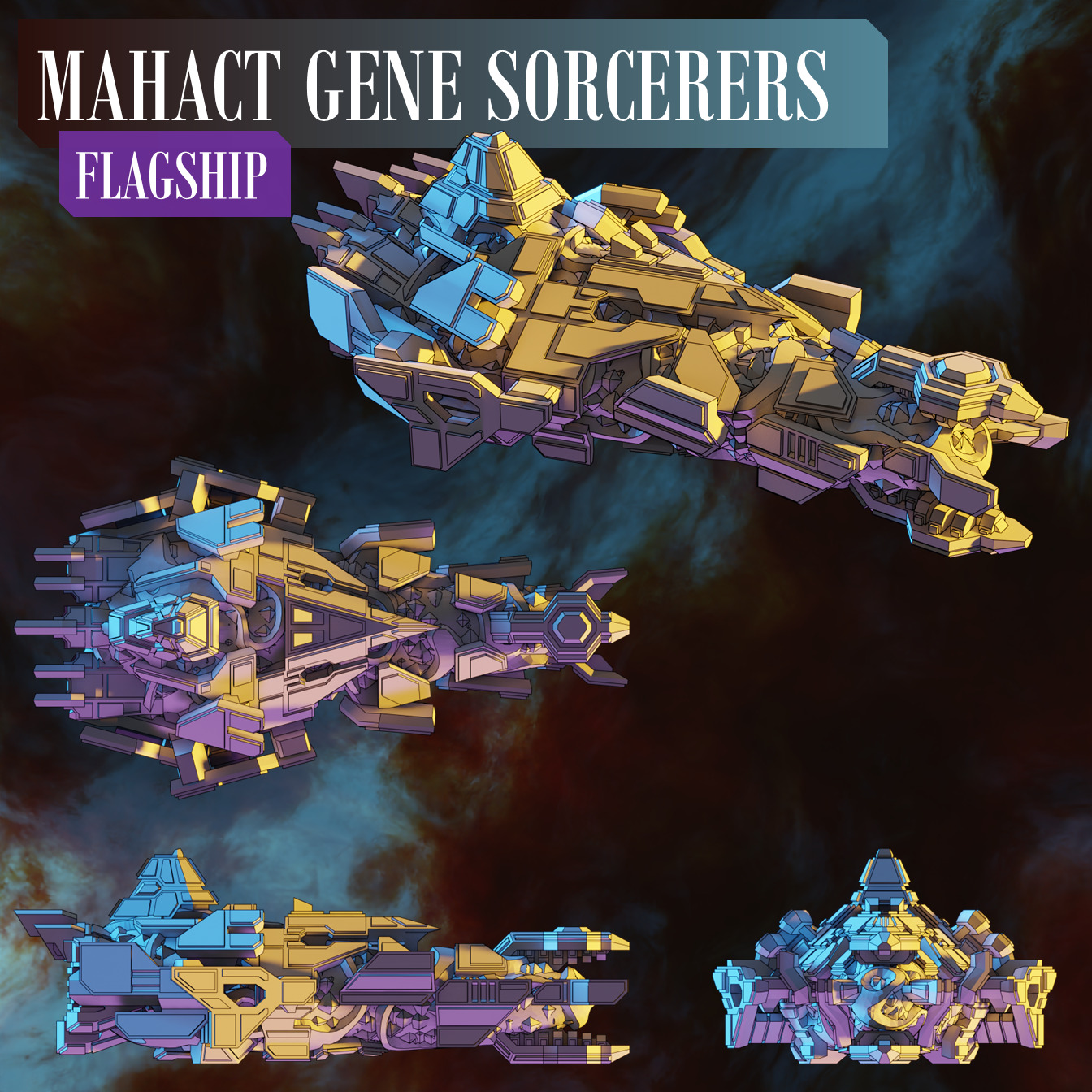 Twilight Imperium - Mahact Ships - 3D Print Models 3D model 3D ...