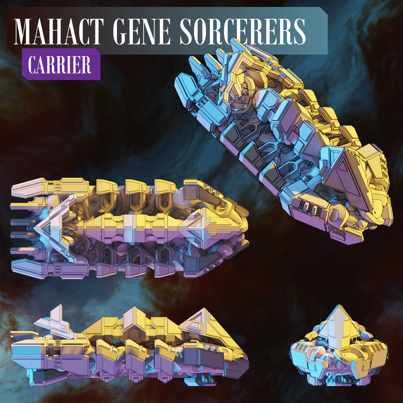 Twilight Imperium - Mahact Ships - 3D Print Models 3D model 3D ...