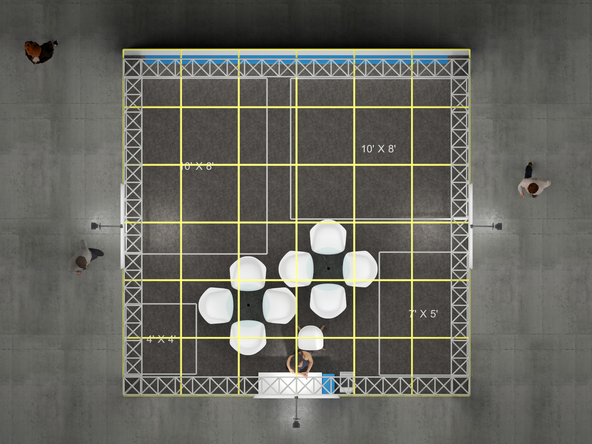 Exhibition Stand 6x6 3Sides D10V1 3D model free 3D model | CGTrader
