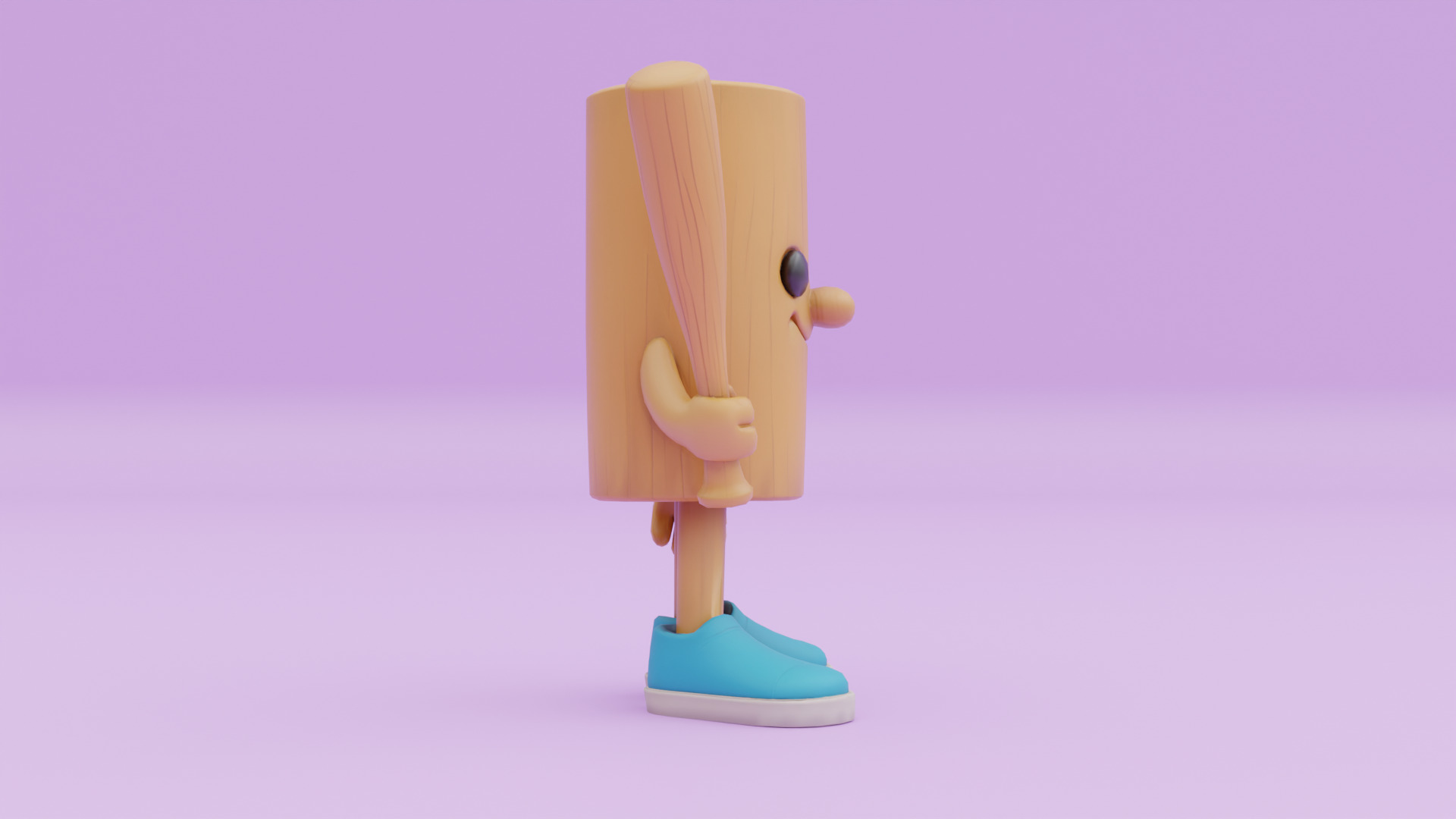 3D model Baby Tung Tung Tung Sahur Italian brainrot Low Poly Character ...