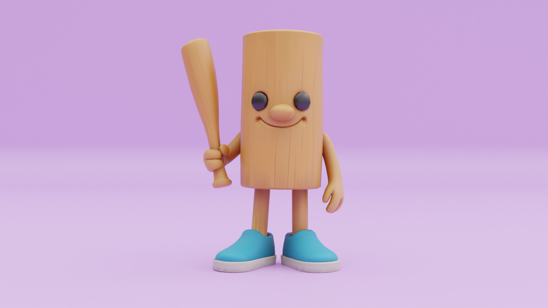 3D model Baby Tung Tung Tung Sahur Italian brainrot Low Poly Character ...