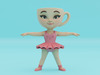 3D model Ballerina Cappuccina T-pose Italian brainrot Low Poly Character VR / AR / low-poly ...