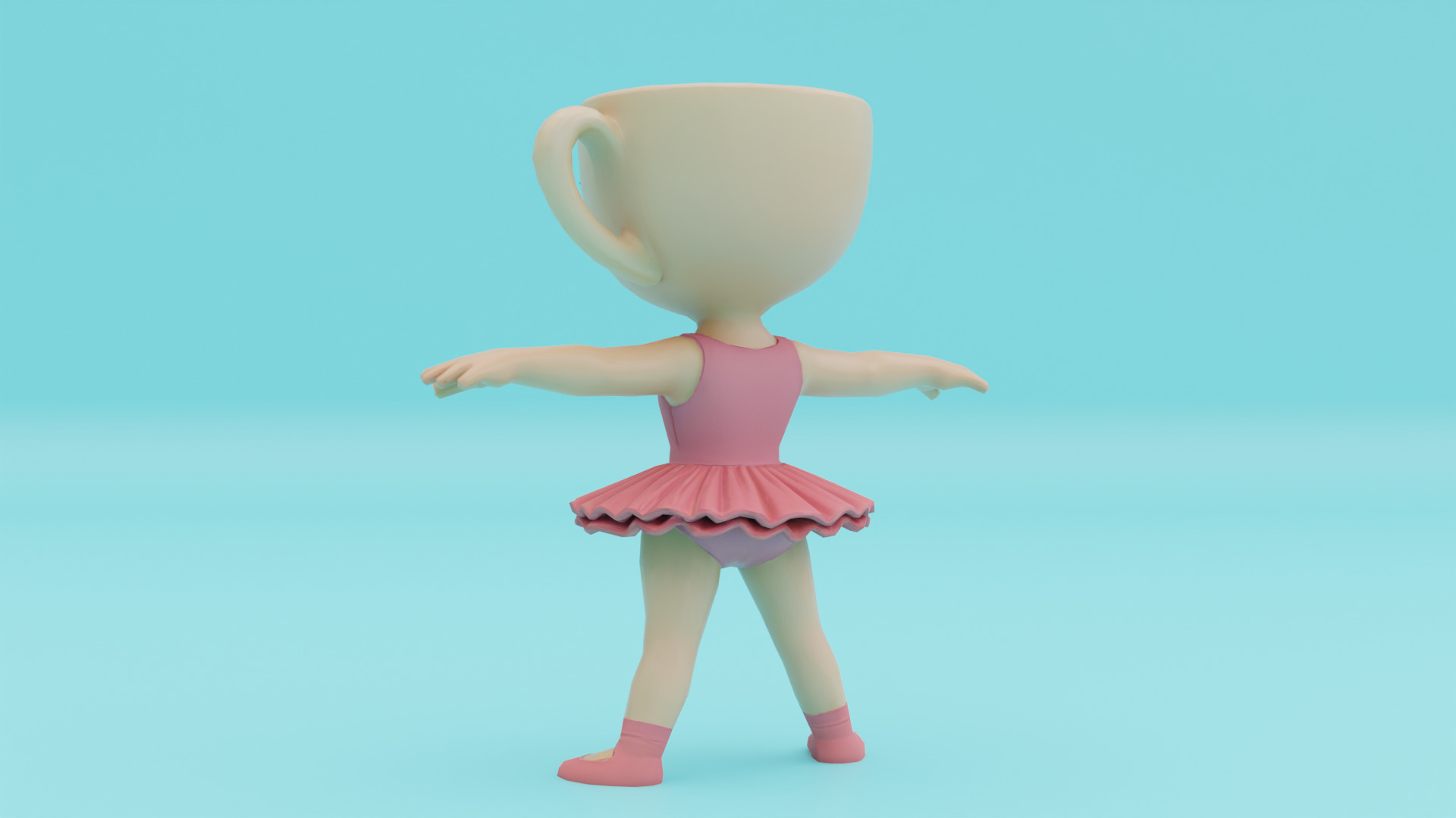 3D model Ballerina Cappuccina T-pose Italian brainrot Low Poly Character VR / AR / low-poly ...