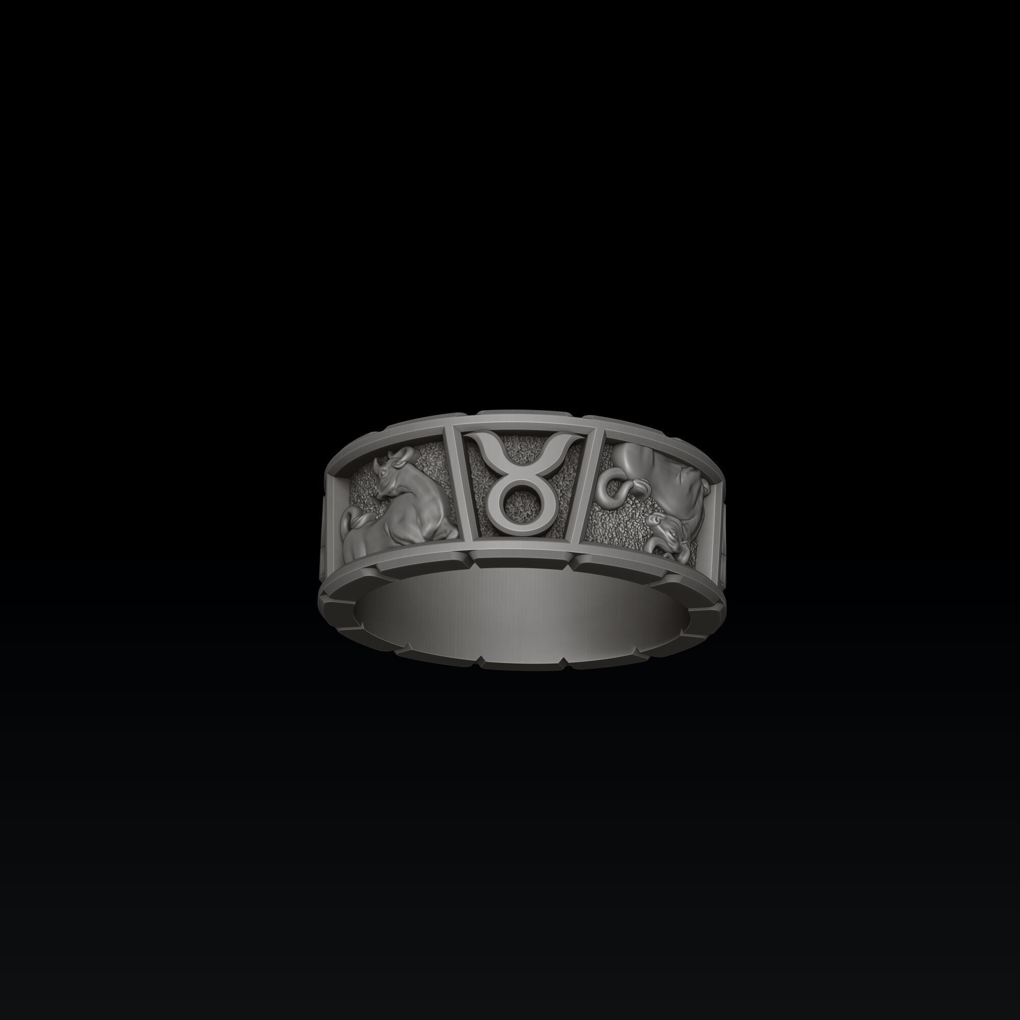 Horoscope Taurus Ring v2 3D model 3D printable | CGTrader