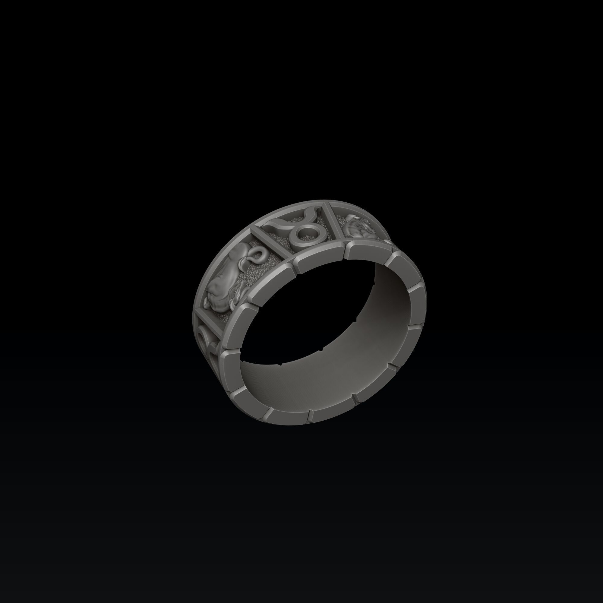 Horoscope Taurus Ring v2 3D model 3D printable | CGTrader