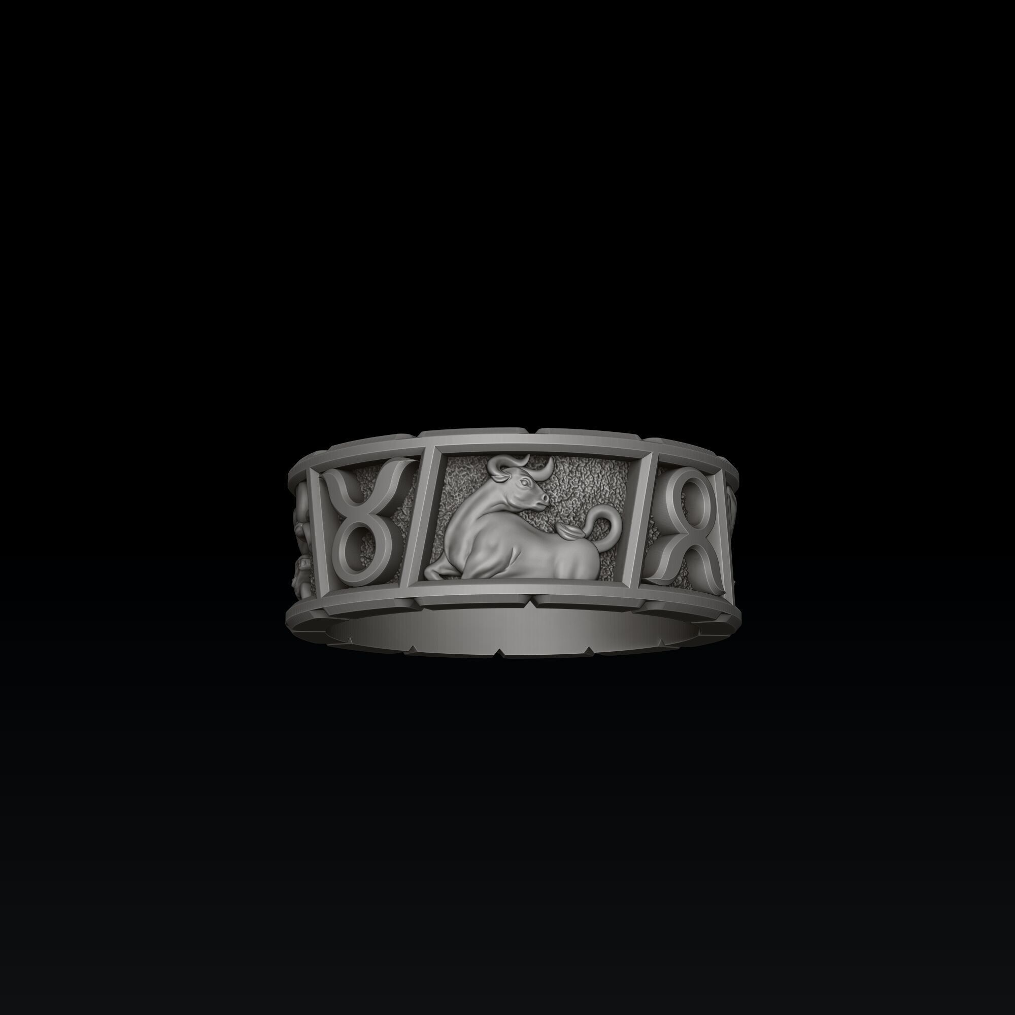 Horoscope Taurus Ring v2 3D model 3D printable | CGTrader