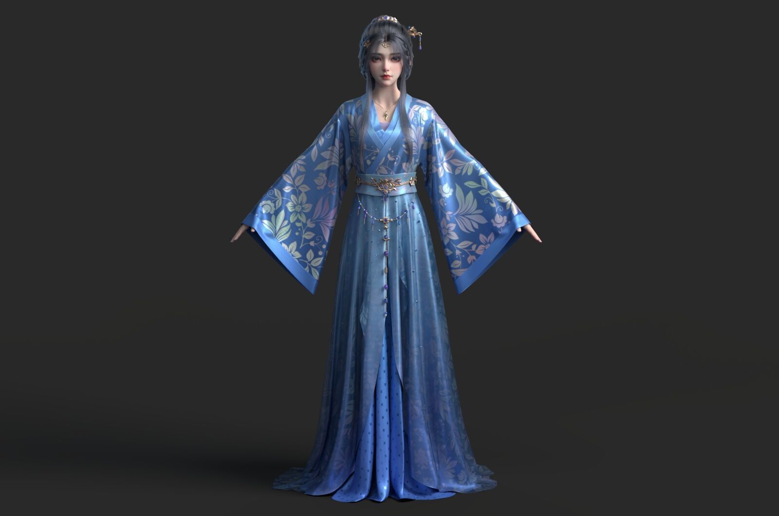 Beauty in ancient costume beautiful virtual human 3D model 3D model ...