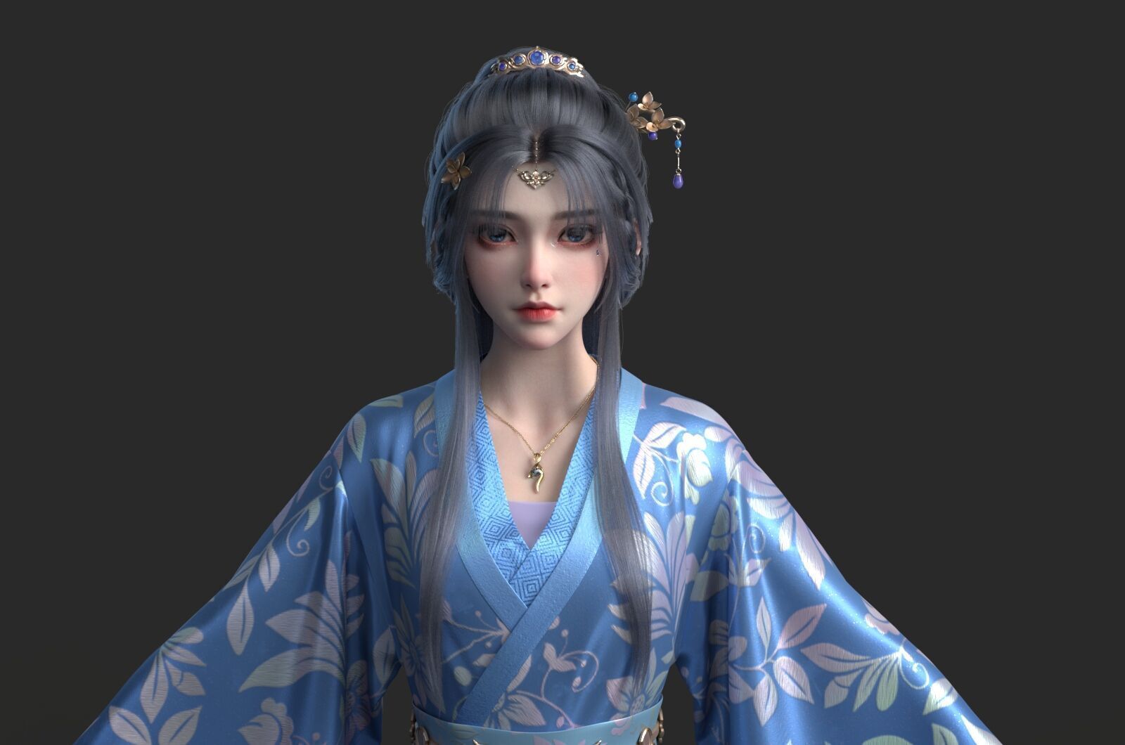 Beauty in ancient costume beautiful virtual human 3D model 3D model ...