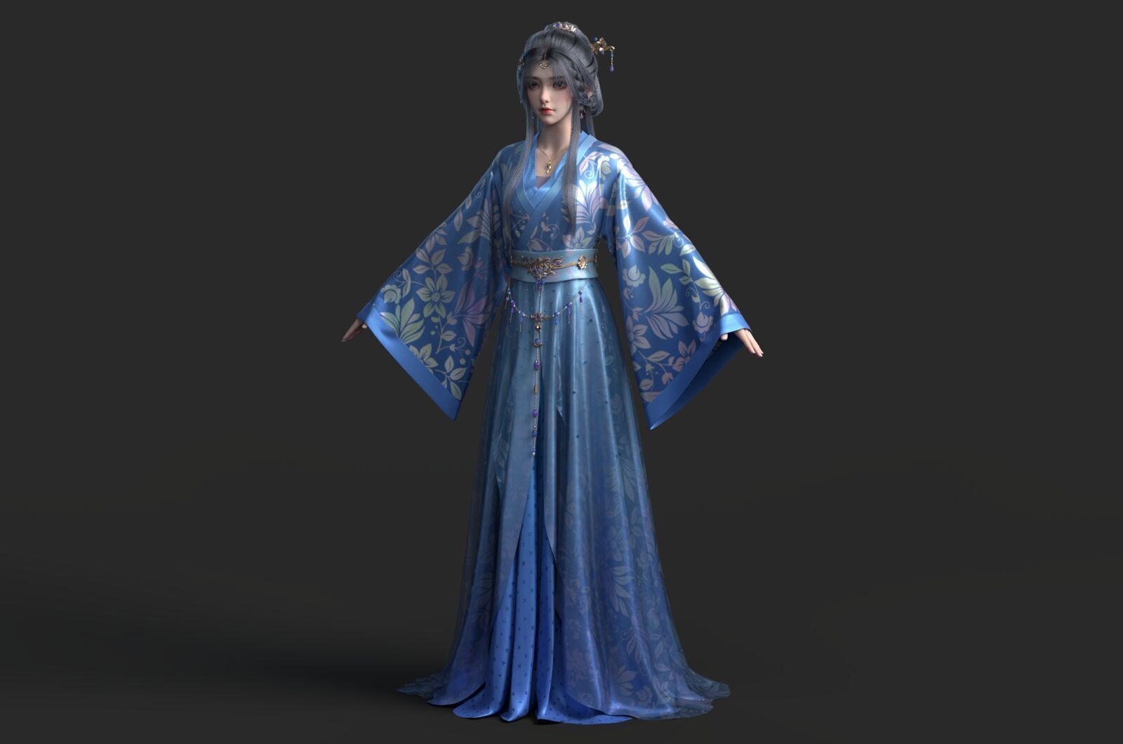 Beauty in ancient costume beautiful virtual human 3D model 3D model ...