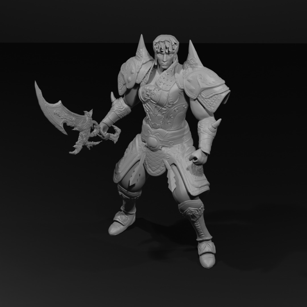 Metin2 3D Print Warrior Devils Horn Armour and Rune Sword 3D model 3D ...