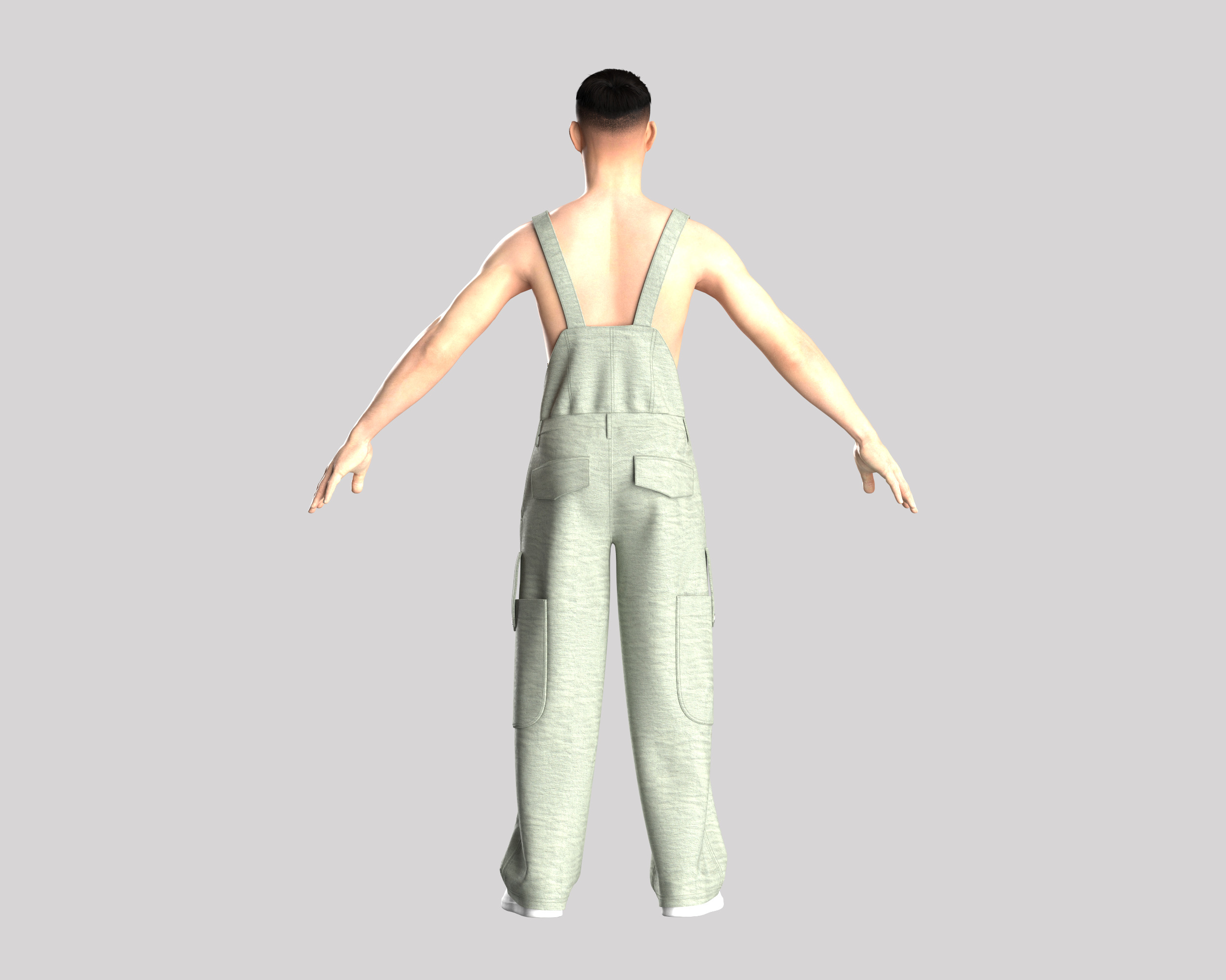 Mens dungaree with pockets 3D model | CGTrader