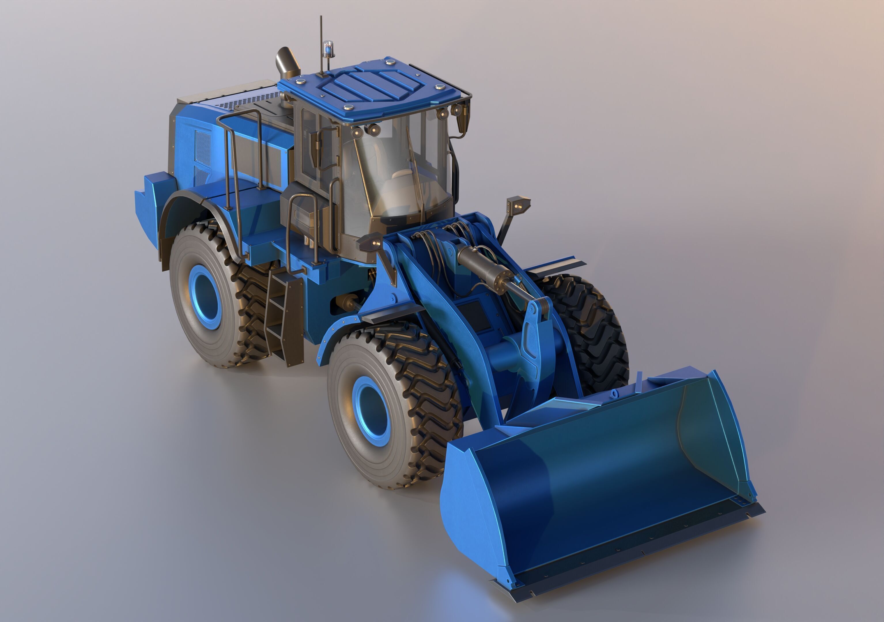 3D model Wheel Loader blue VR / AR / low-poly | CGTrader