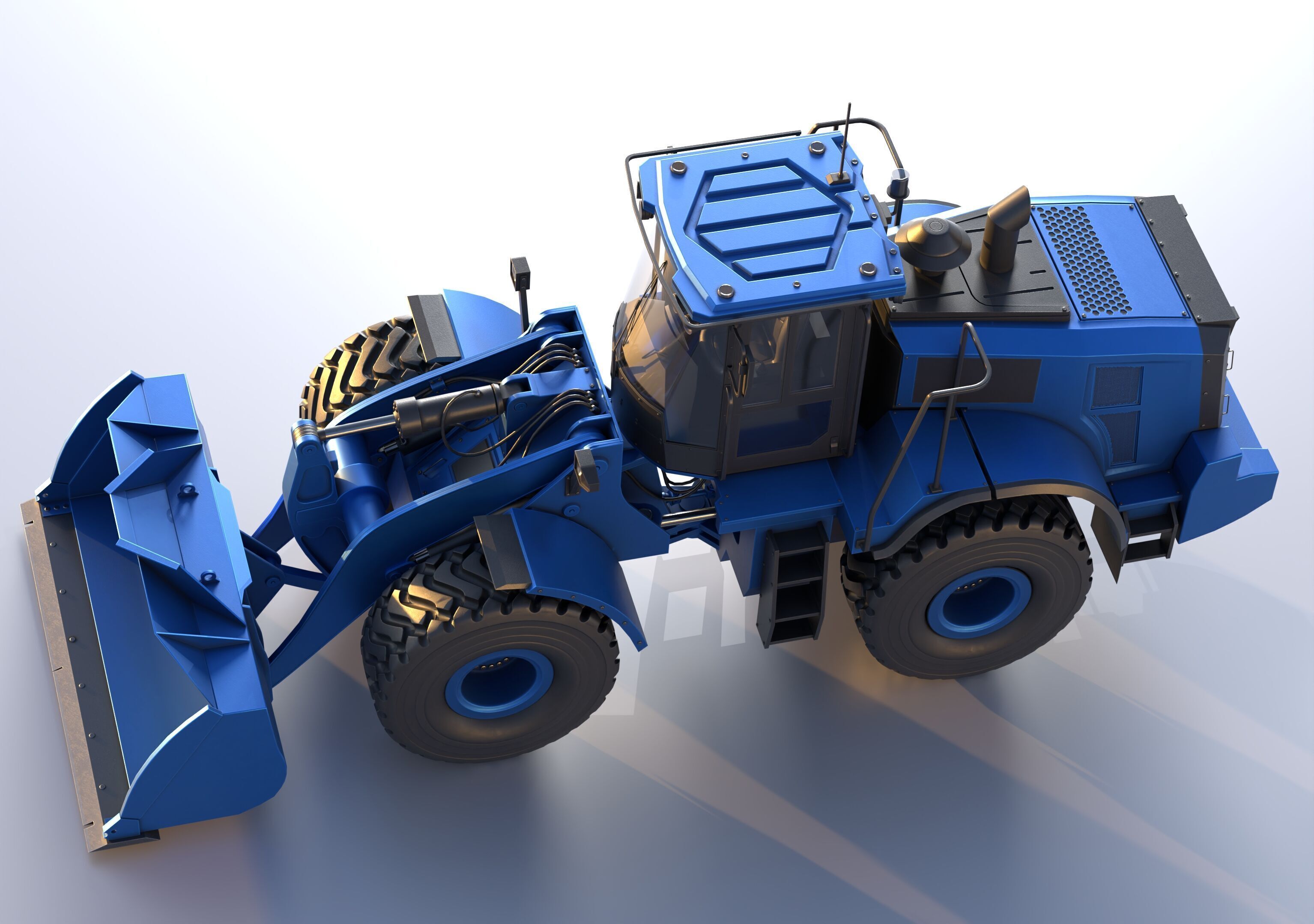 3D model Wheel Loader blue VR / AR / low-poly | CGTrader