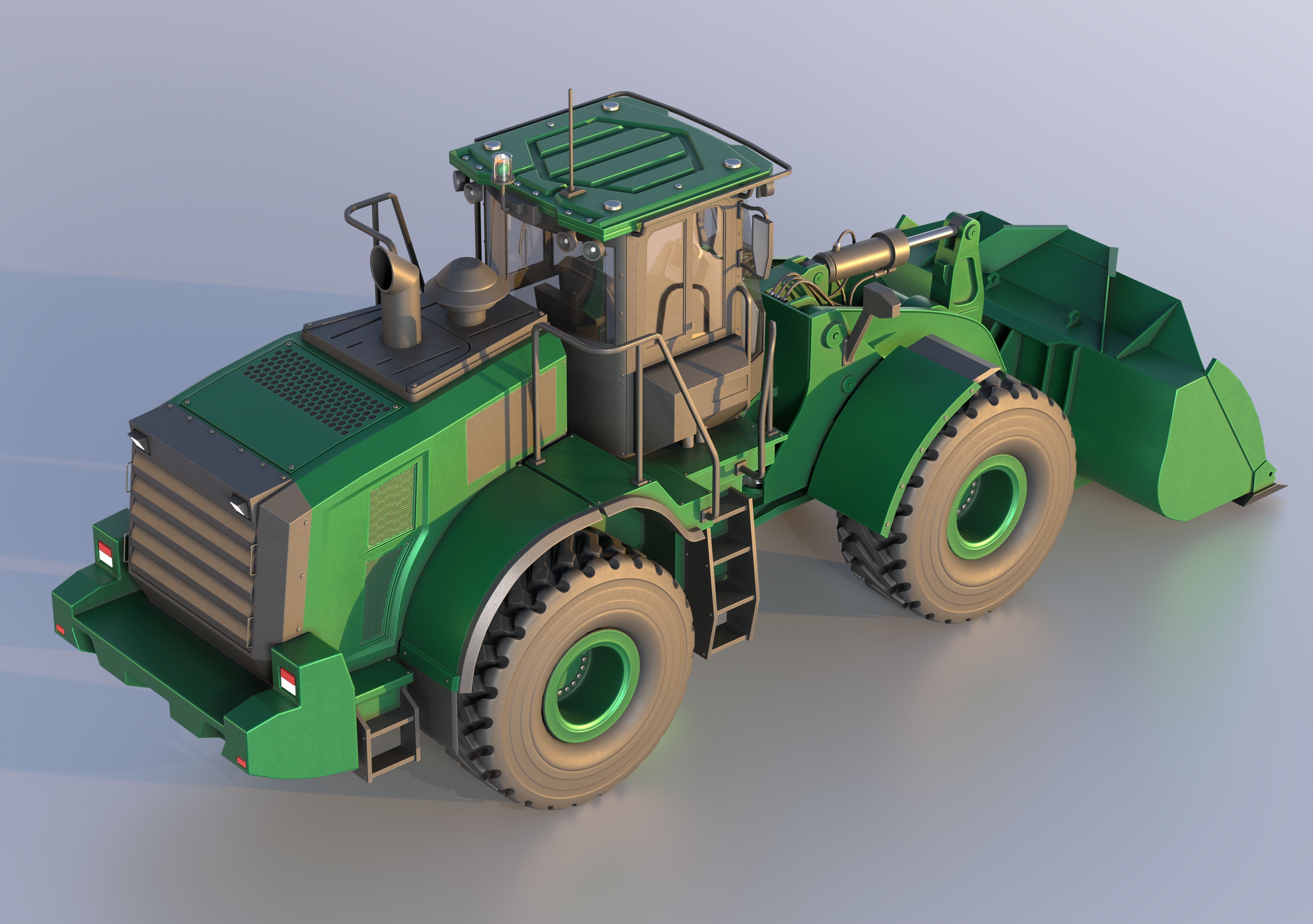 3D model Wheel Loader Mint Green VR / AR / low-poly | CGTrader