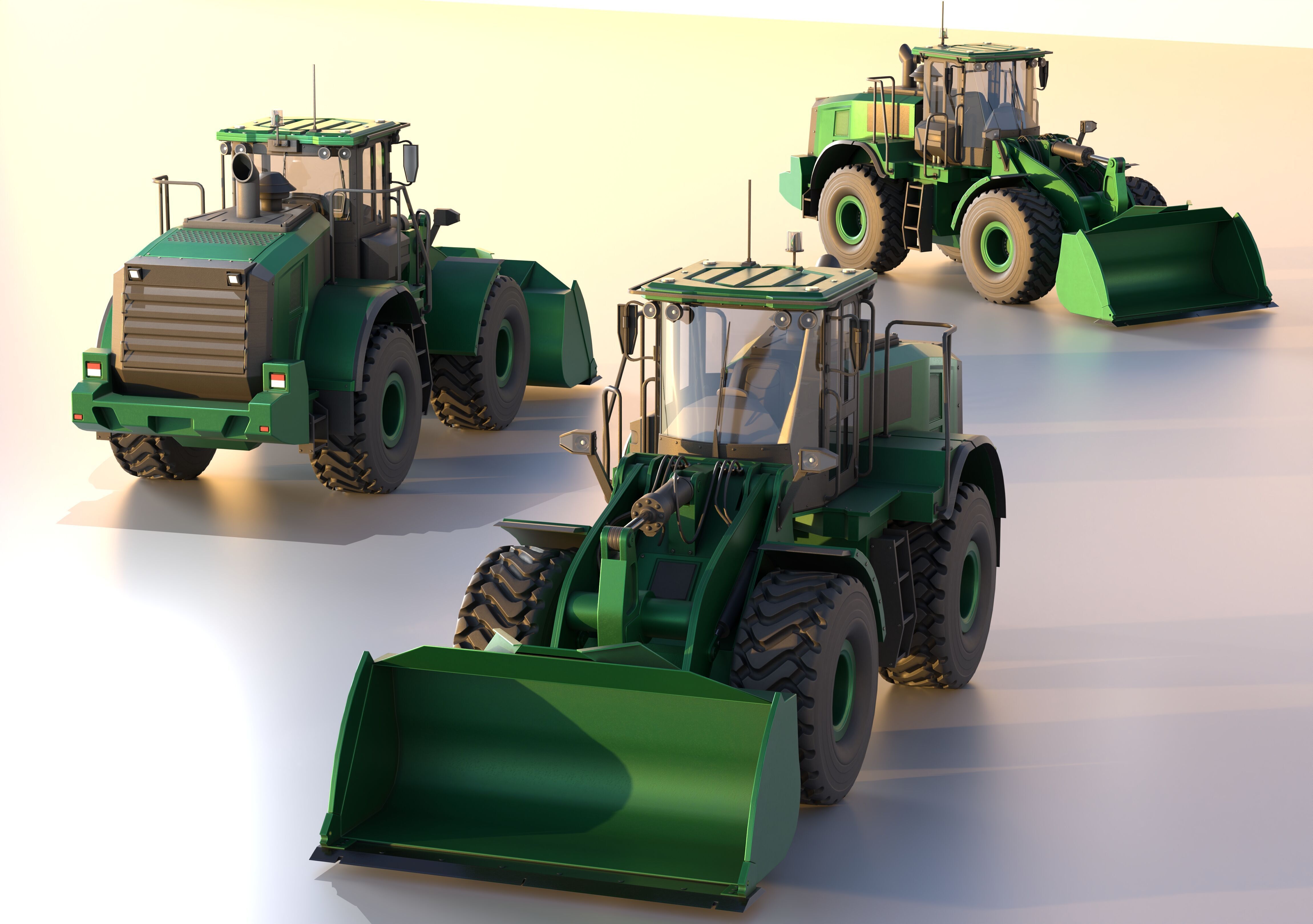 3D model Wheel Loader Mint Green VR / AR / low-poly | CGTrader
