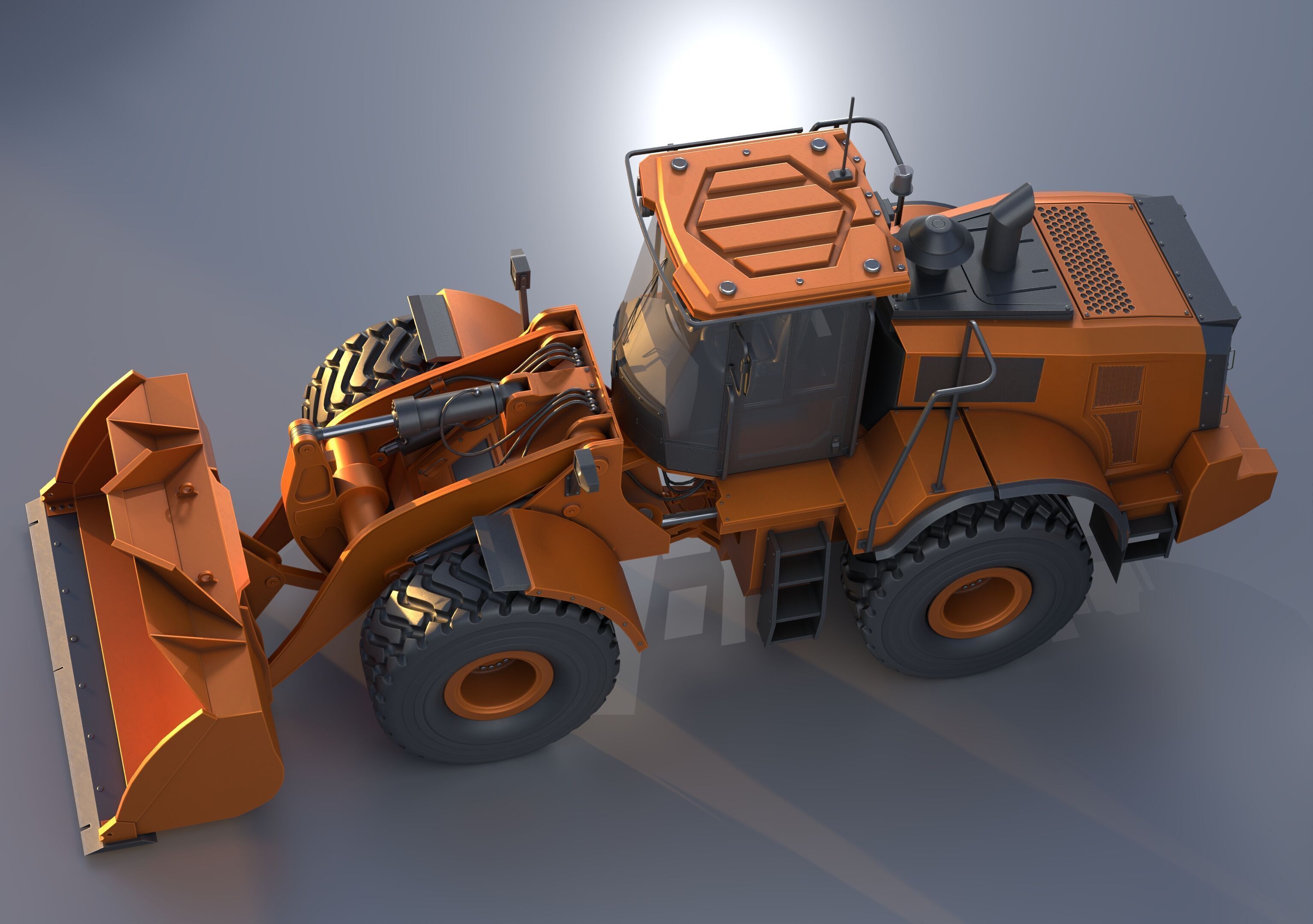 3D model Wheel Loader Deep Orange VR / AR / low-poly | CGTrader
