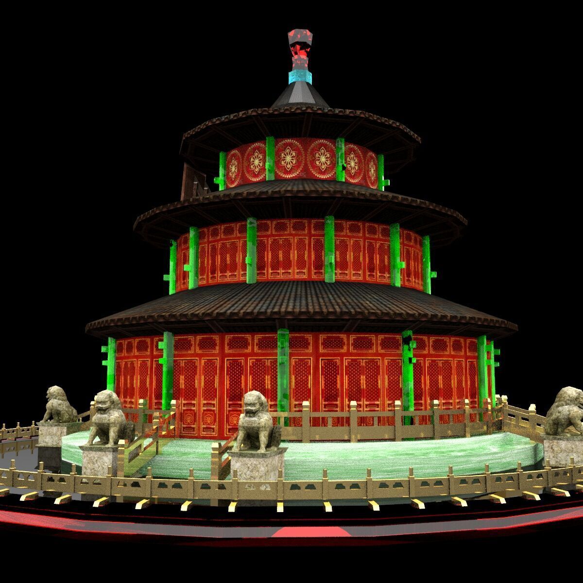 3D model Chinese ancient tower 3D VR / AR / low-poly | CGTrader