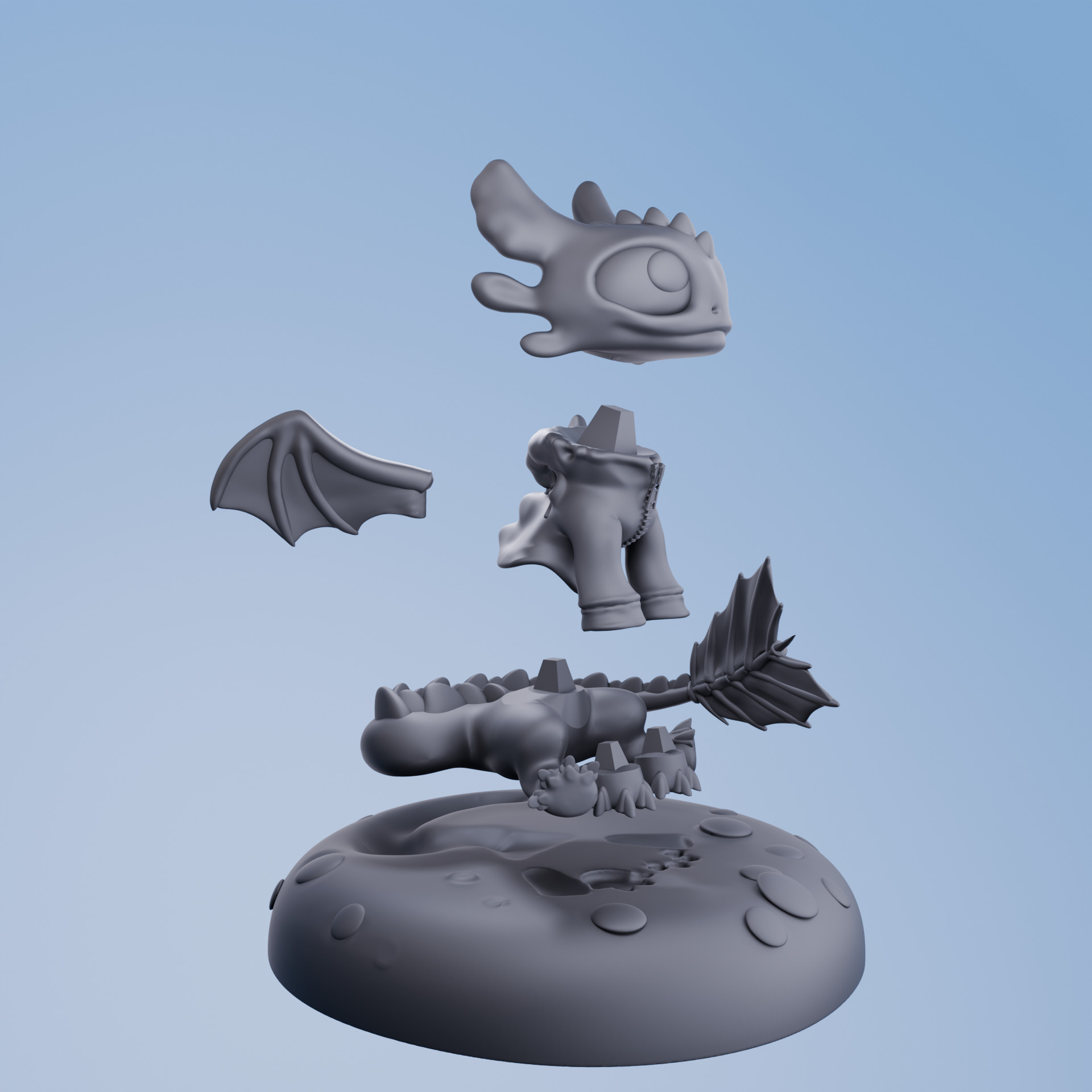 3d Pintable toothless 3D model 3D printable | CGTrader