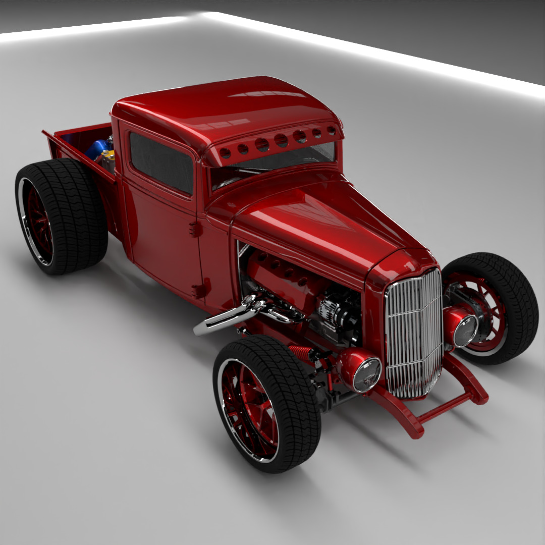 32 Classic Hot Rod Pickup 3D model 3D printable | CGTrader
