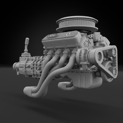 Big Block V8 - Single Carb 3D model 3D printable | CGTrader