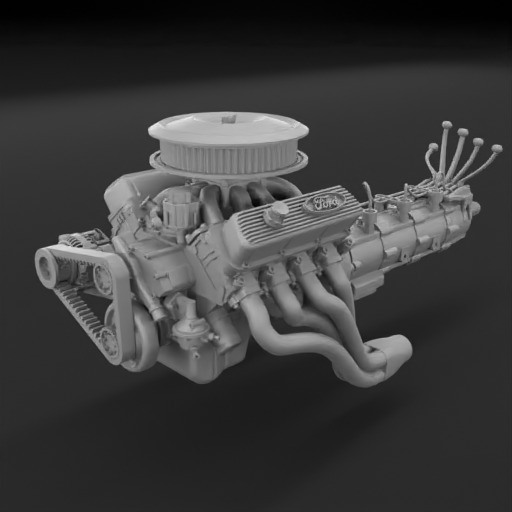 Big Block V8 - Single Carb 3D model 3D printable | CGTrader