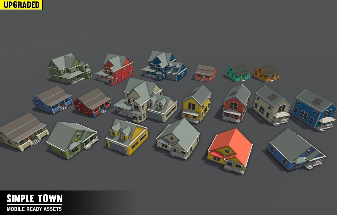 3D model Simple Town - Cartoon Assets VR / AR / low-poly | CGTrader
