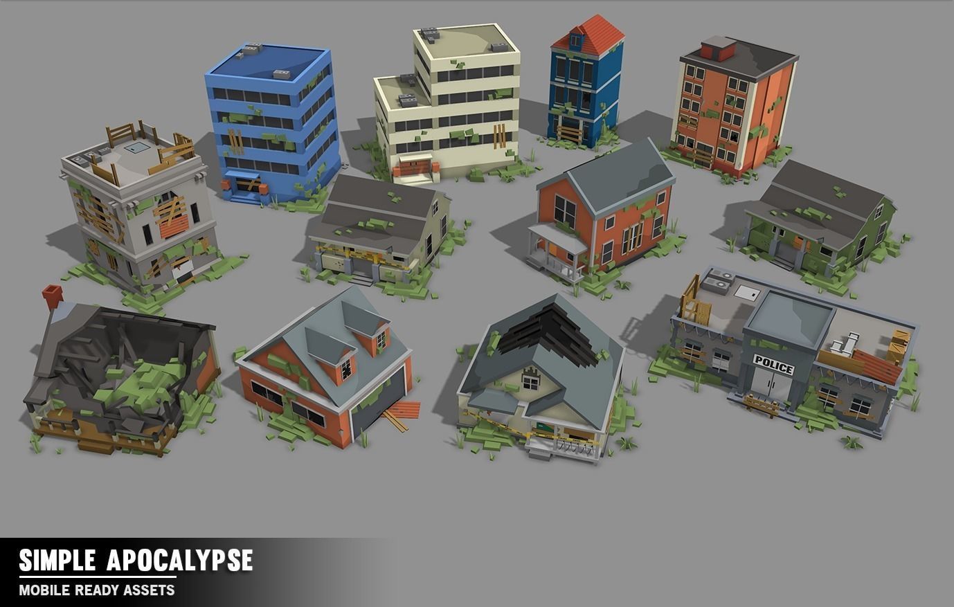 3D model Simple Apocalypse - Cartoon Assets VR / AR / low-poly rigged ...