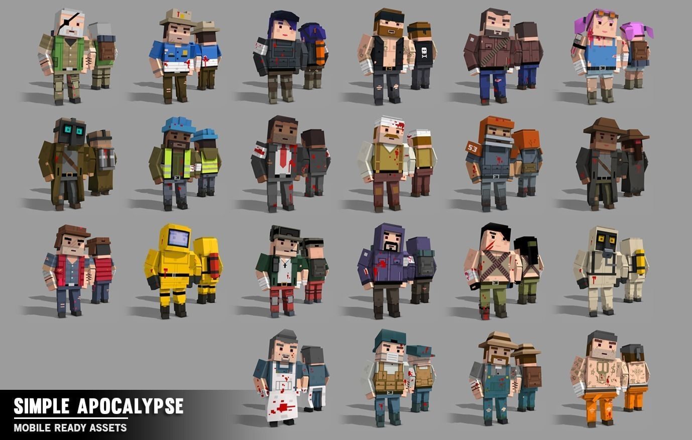 3D model Simple Apocalypse - Cartoon Assets VR / AR / low-poly rigged ...