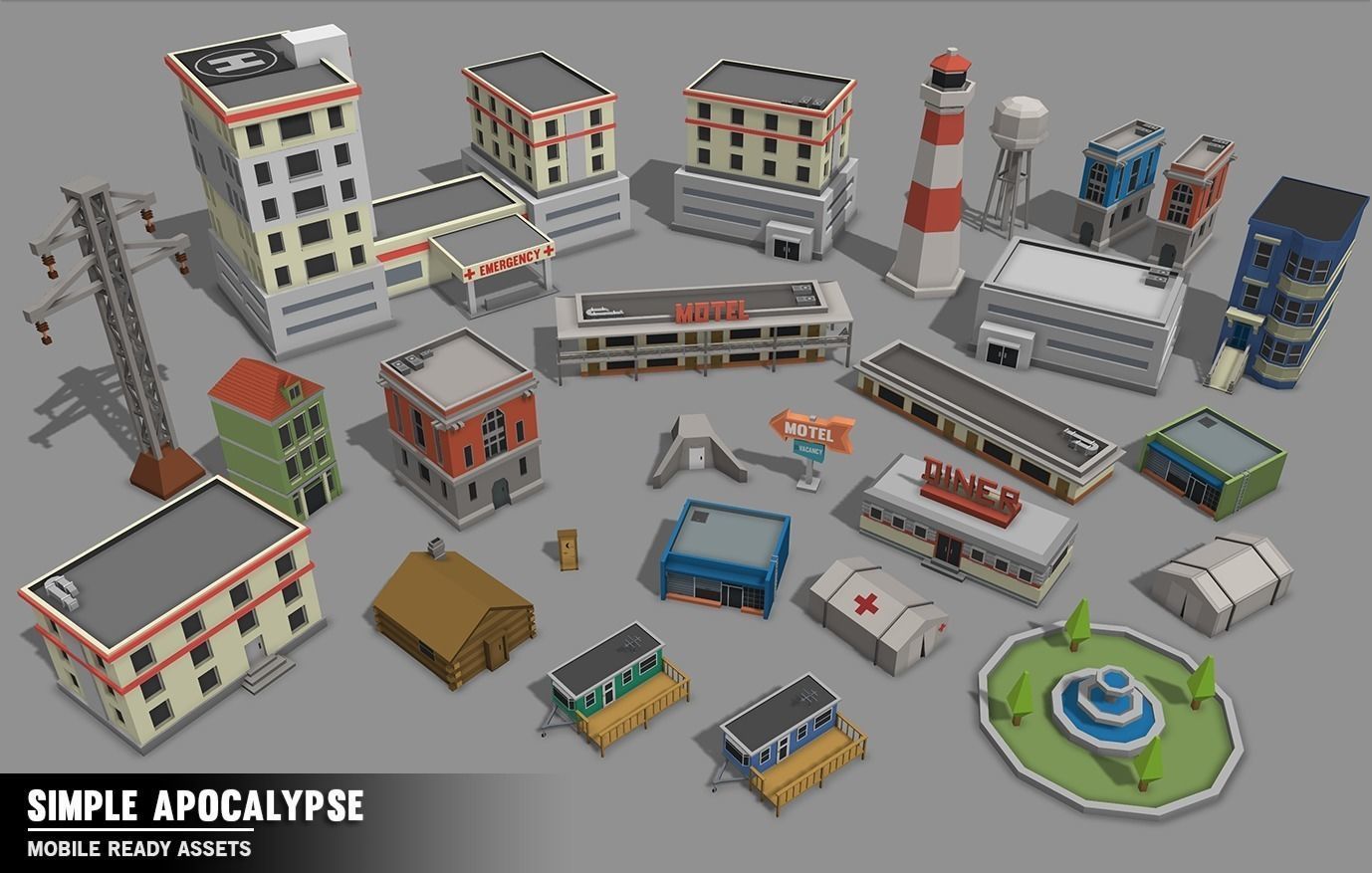 3D model Simple Apocalypse - Cartoon Assets VR / AR / low-poly rigged ...