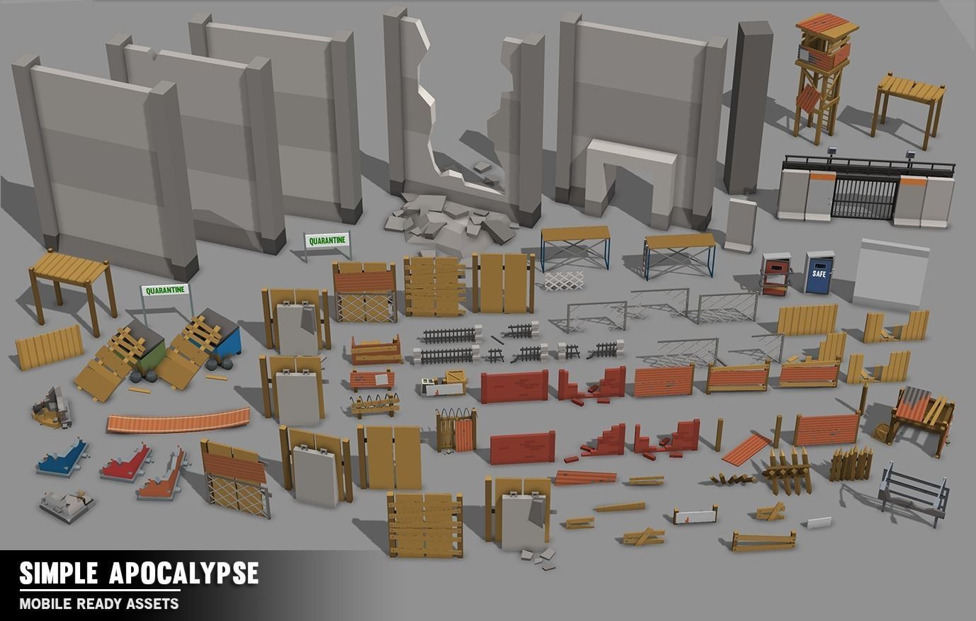 3D model Simple Apocalypse - Cartoon Assets VR / AR / low-poly rigged ...