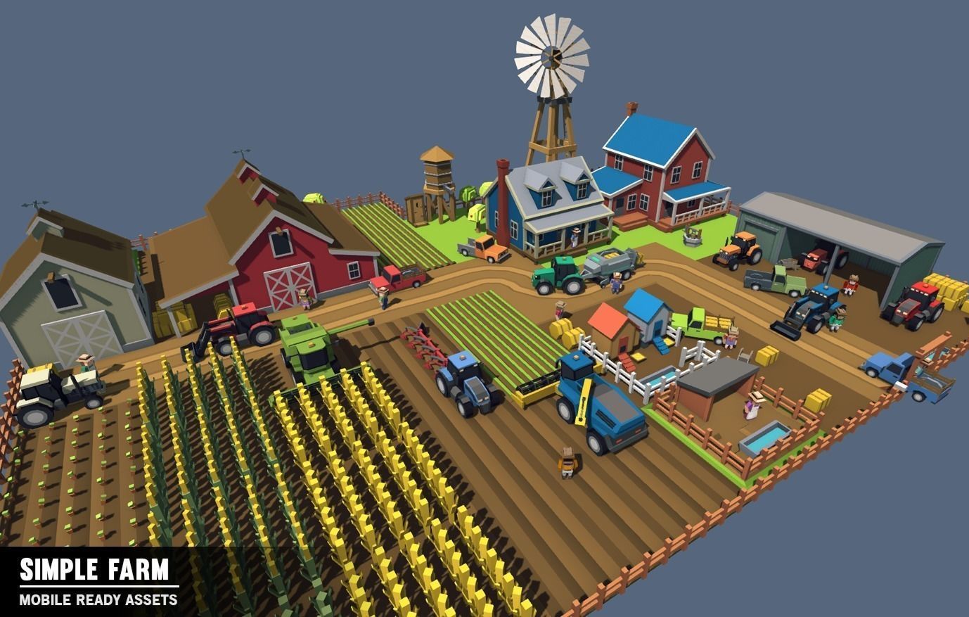 3D model Simple Farm - Cartoon Assets VR / AR / low-poly rigged ...