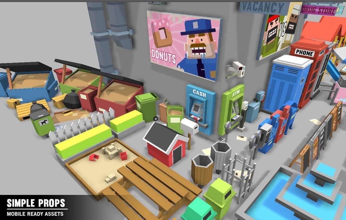 3D model Simple Props - Cartoon Assets VR / AR / low-poly | CGTrader