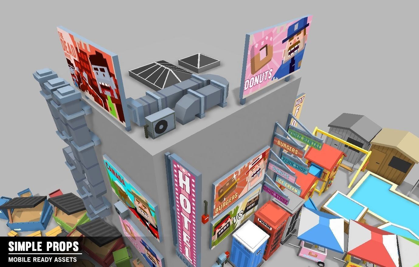 3D model Simple Props - Cartoon Assets VR / AR / low-poly | CGTrader