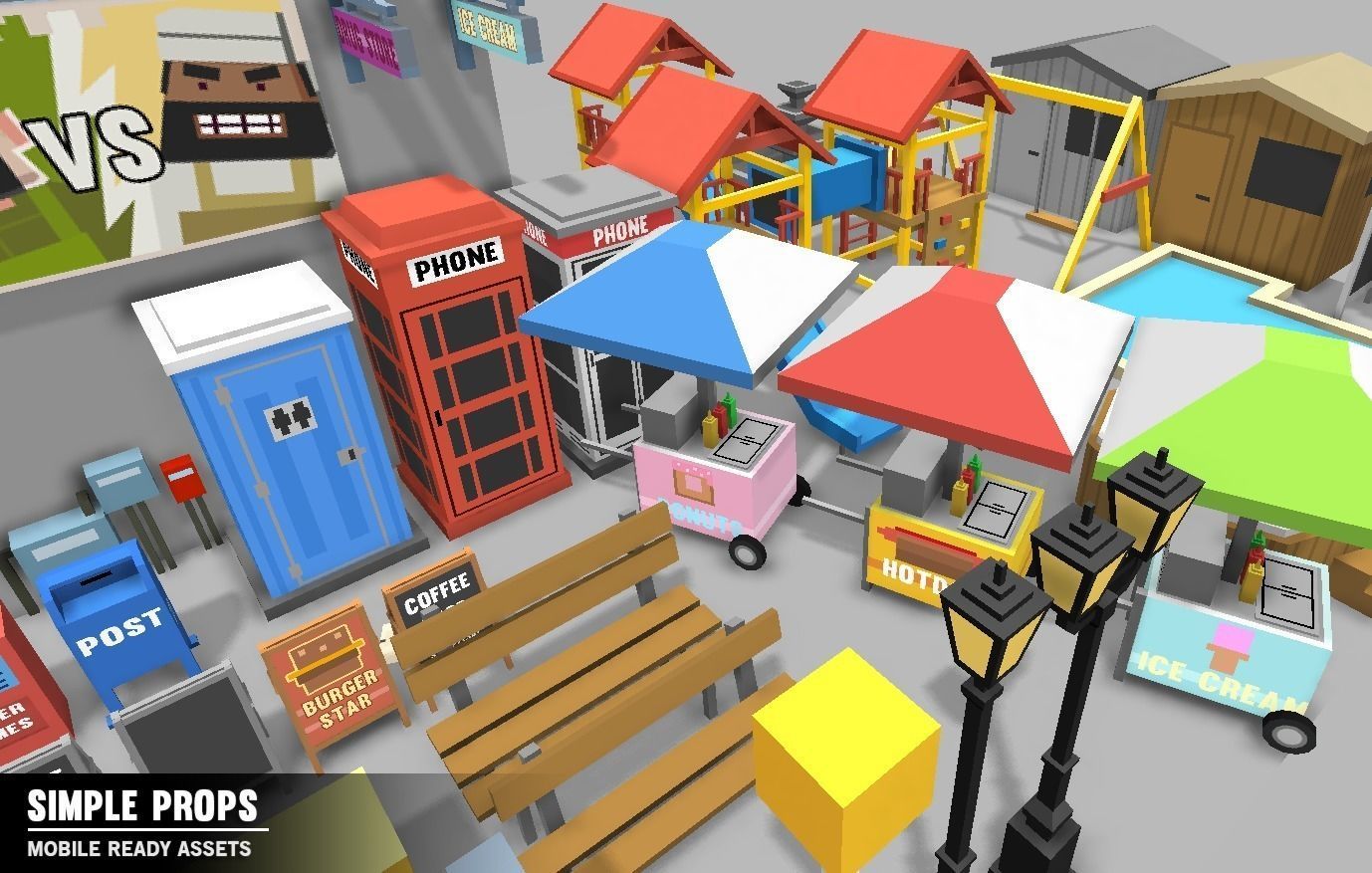 3D model Simple Props - Cartoon Assets VR / AR / low-poly | CGTrader