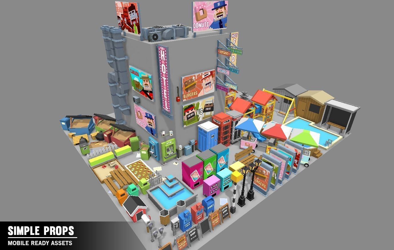 3D model Simple Props - Cartoon Assets VR / AR / low-poly | CGTrader