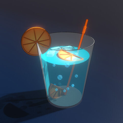 Refreshing Citrus Blue Soda free VR / AR / low-poly 3D model | CGTrader