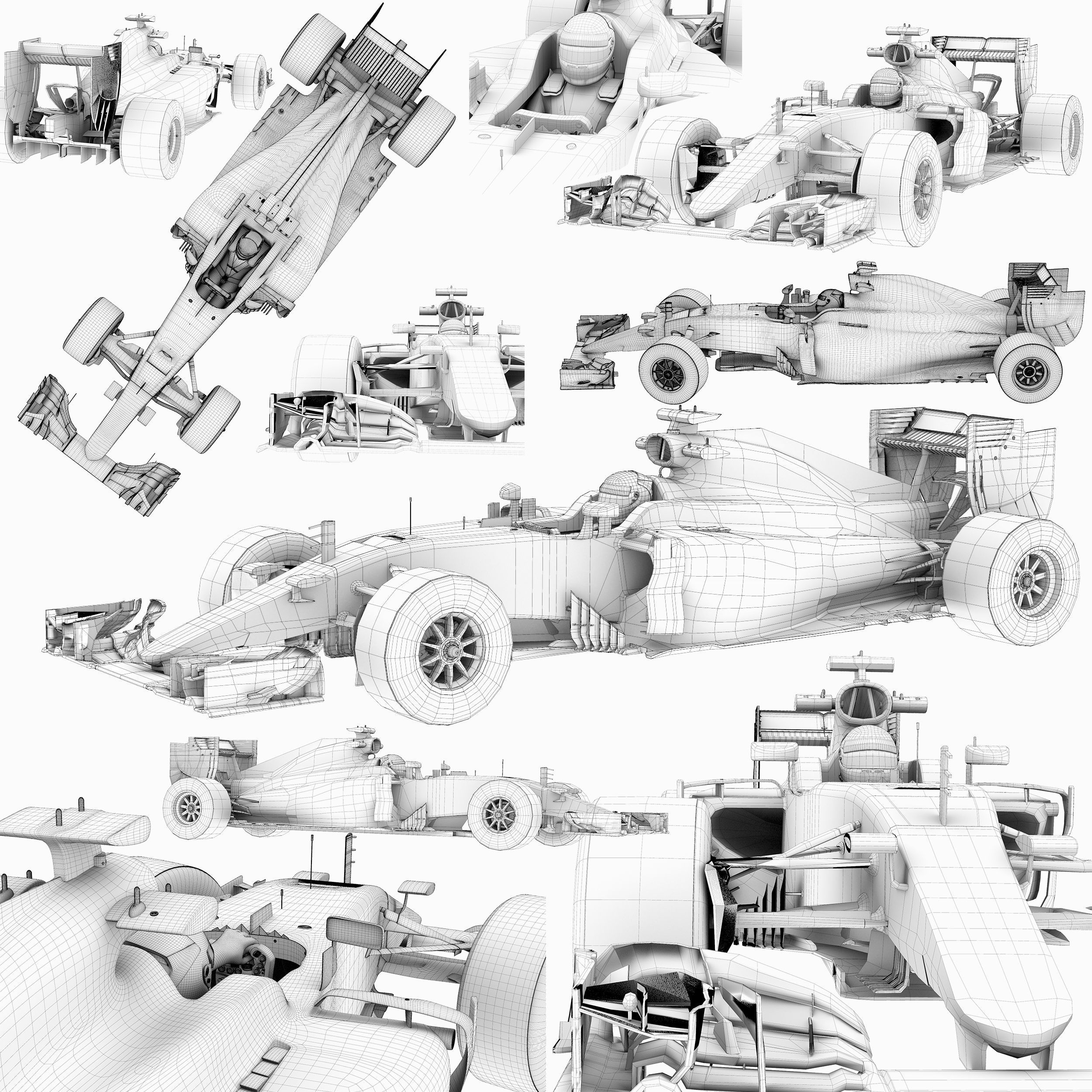 3D model Mercedes W07 Hybrid VR / AR / low-poly rigged | CGTrader